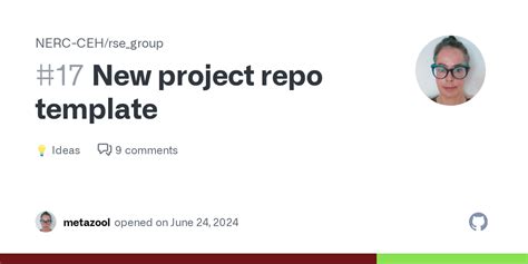 New Project Repo Template NERC CEH Rse Group Discussion 17 GitHub