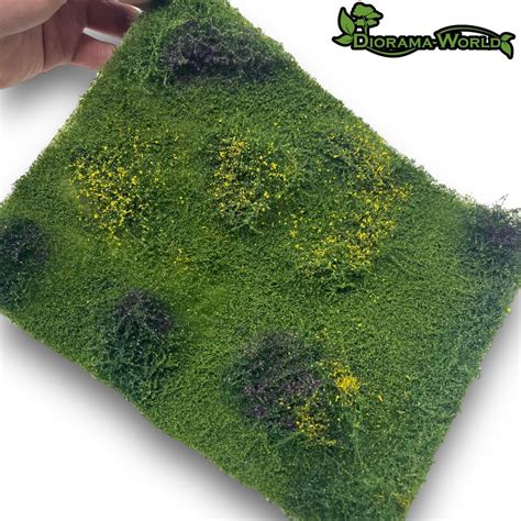Wild Grass Mat With Premium Bushes Gminiatures Diorama World