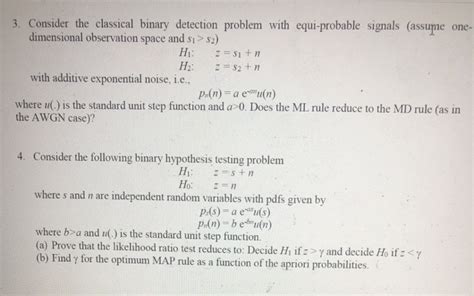 3 Consider The Classical Binary Detection Problem