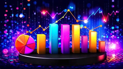 Dynamic Financial Data And Growth Are Visualized Through Vibrant Multicolored Bar And Pie Charts
