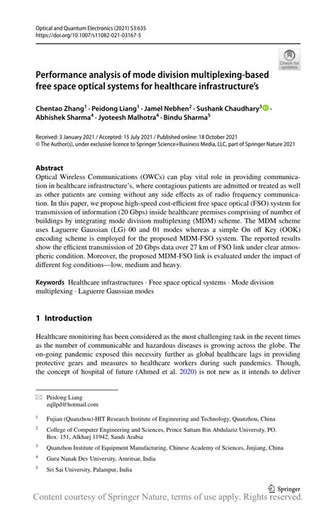 Performance Analysis Of Mode Division Multiplexing Based Free Space Optical Systems For