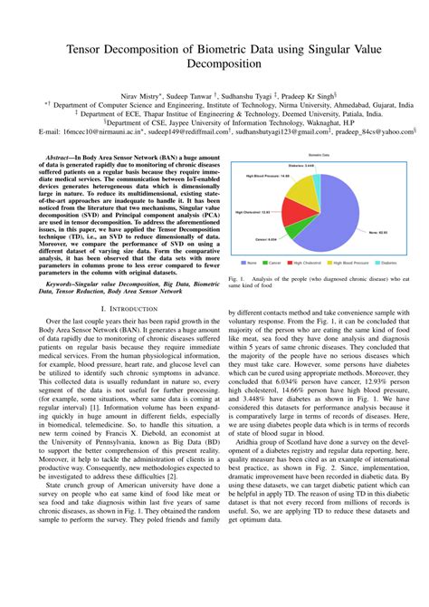 Pdf Tensor Decomposition Of Biometric Data Using Singular Value Decomposition