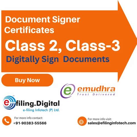 EMudhra Document Signer Certificate In Kolkata