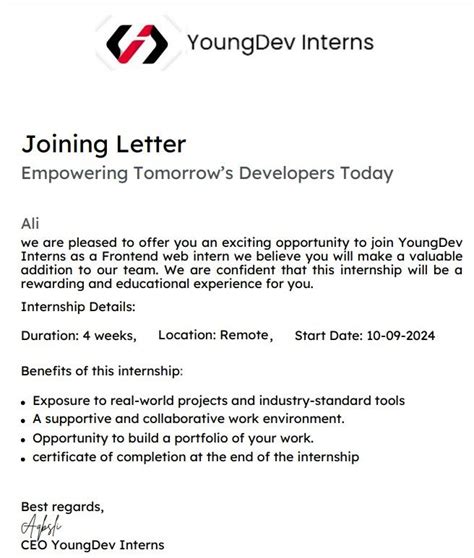 Ali Ameer On Linkedin Internship Frontenddeveloper Webdevelopment Youngdevinterns