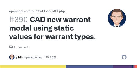Cad New Warrant Modal Using Static Values For Warrant Types · Issue