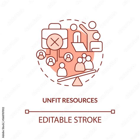 Unfit Resources Red Concept Icon Unqualified Candidate It Staffing