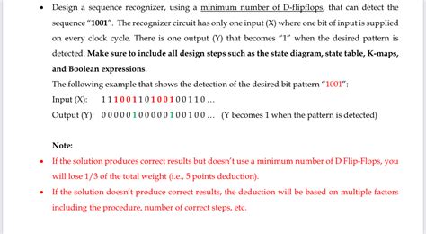 Solved Design A Sequence Recognizer Using A Minimum Number
