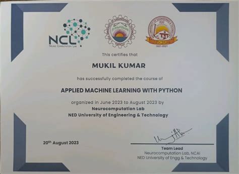 Machinelearning Python Ncai Lifelonglearner Mukil Kumar