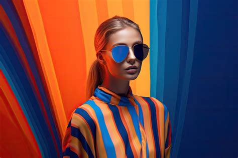 Premium Ai Image Beautiful Woman Model With Colorful Outfit Ai Generated