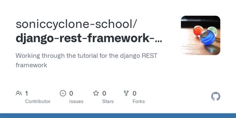 GitHub Soniccyclone School Django Rest Framework Tutorial Working Through The Tutorial For