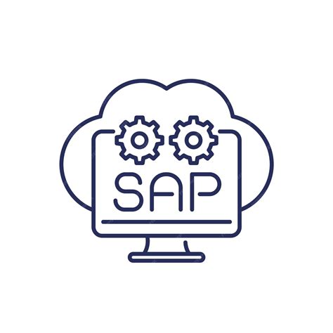 Ícono De Línea Sap Con Una Nube Vector Premium