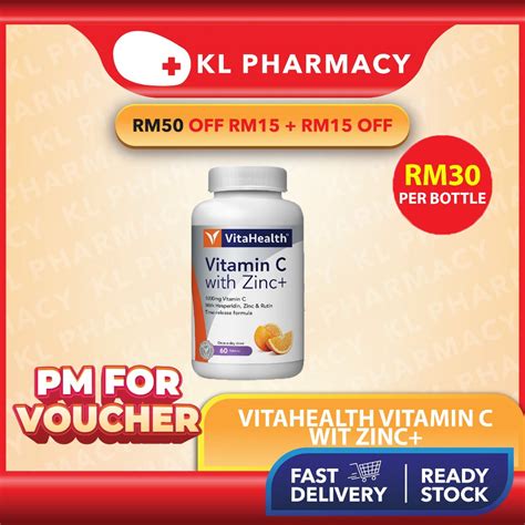 Vitahealth Vitamin C With Zinc Time Release Vitamin C 1000mg 60s