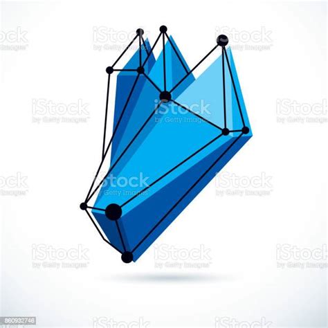 추상적인 기하학적 3d 와이어 프레임 개체 기업 기술 벡터 일러스트 레이 션 0명에 대한 스톡 벡터 아트 및 기타 이미지 0명 3차원 형태 가장자리 Istock