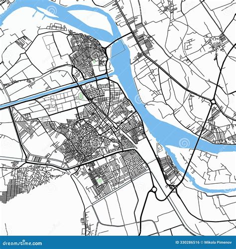 Map Of The City Of Assiut Stock Illustration Illustration Of Plan
