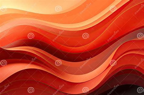 Abstract Red Waves Background Flowing Lines Design Stock Illustration