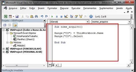 exibir o nome do arquivo do excel com vba ninja do excel