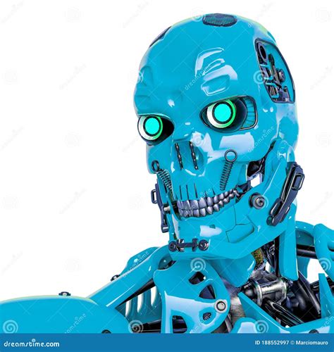 Blue Android Portrait Stock Illustration Illustration Of Mechanical 188552997