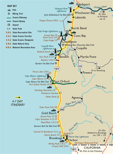 Printable Map Of Oregon Coast Printable Calendars At A Glance