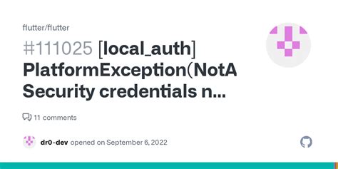 Localauth Platformexceptionnotavailable Security Credentials Not
