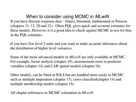 Ppt Mcmc Estimation In Mlwin Powerpoint Presentation Free Download
