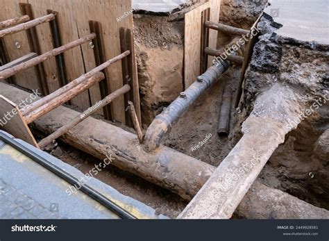 Street Undergoes Infrastructure Maintenance Replacement Sewer Stock