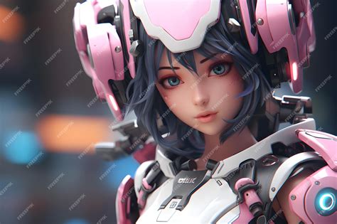 Anime Robot Girl Render