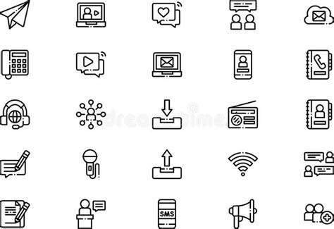 Communication Icons Collection Is A Vector Illustration With Editable Stroke Stock Vector