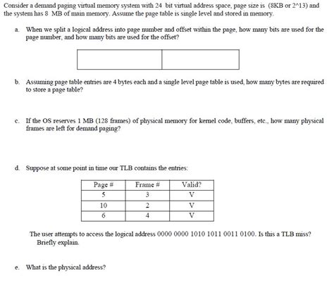 solved consider a demand paging virtual memory system with