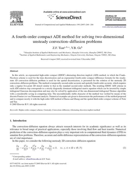 a fourth order compact adi method for solving two dimensional unsteady