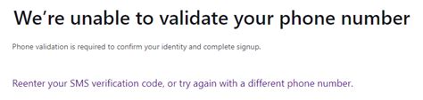 Were Unable To Validate Your Phone Number Microsoft Qanda
