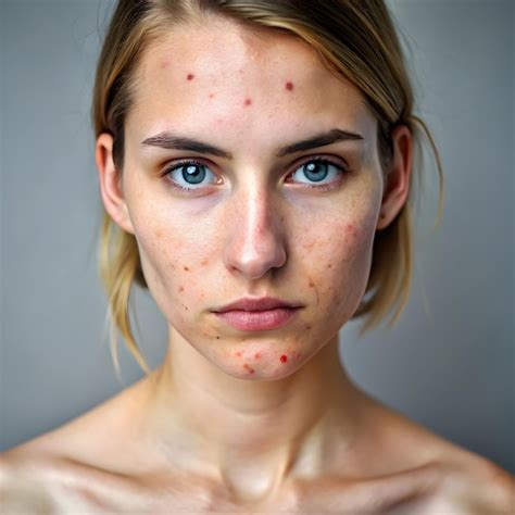 Woman With Acne Skin Problem With Hormonal Acne Premium Ai Generated