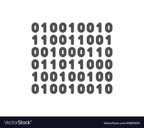 Binary Code Line Icon Computer Machine Sign Vector Image