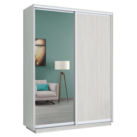 Купить Шкаф купе Широкий Экспресс 2 х дверный ЛДСП Зеркало 1800х2400х600 Ясень Анкор