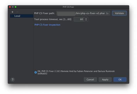php cs fixer integration inspection necessary when i just want to run