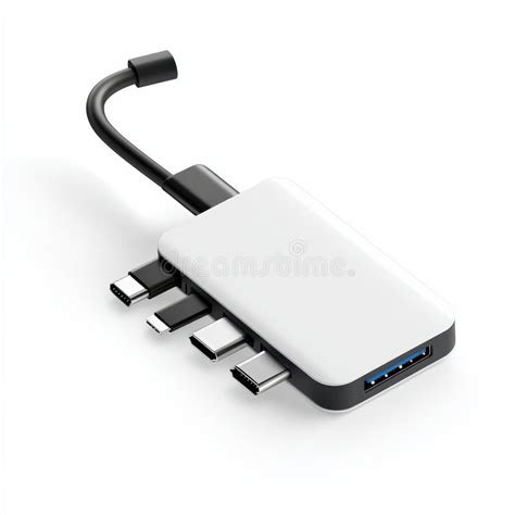 A Sleek Multiport Usb Hub With Various Connectors For Enhanced Connectivity And Efficient Data