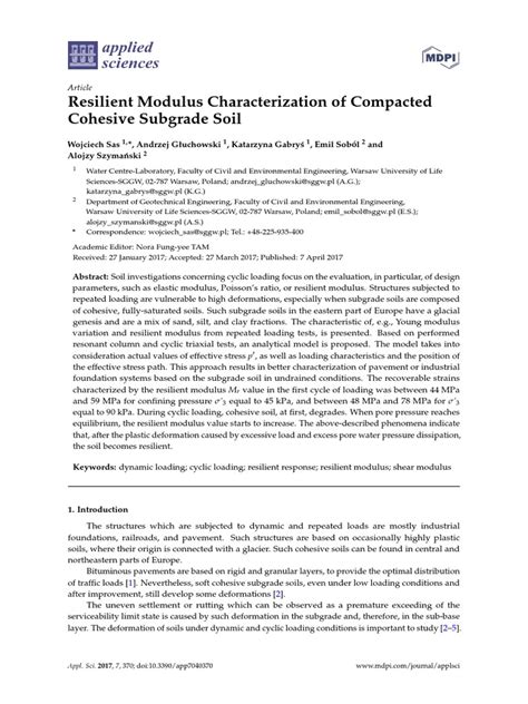 Resilient Modulus Characterizationof Compacted Pdf Deformation Engineering Plasticity