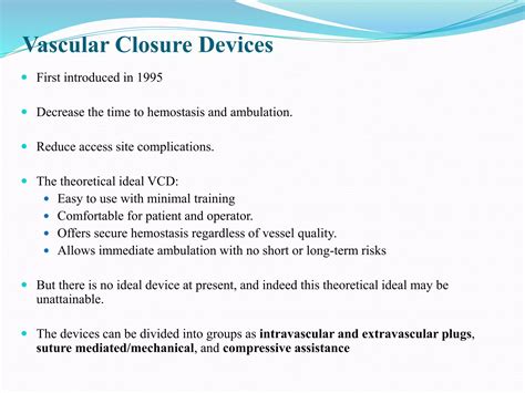 Vascular Closure Devices Pptx