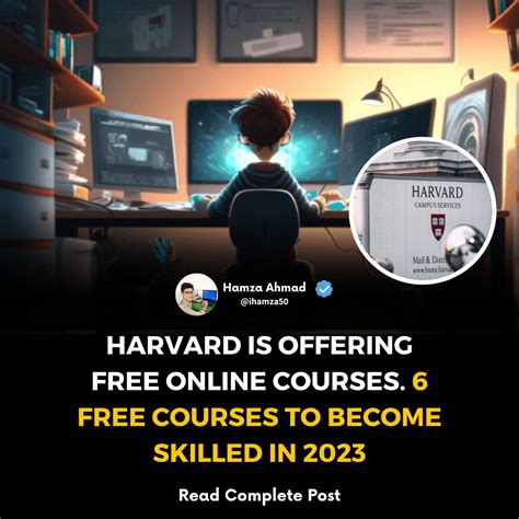 Hamza Ahmad On Linkedin Coding Business Freecourses Onlinecourses Ai Aicourses Harvard