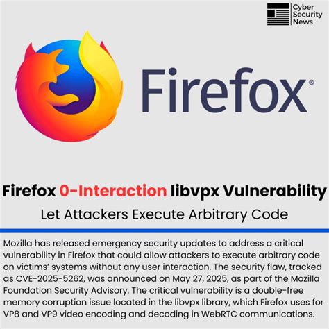 Firefox Vulnerability Lets Attackers Execute Code Without Interaction Cyber Security News