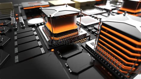 A Huge Number Of Microchips On The Surface Stock Illustration