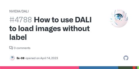 How To Use DALI To Load Images Without Label Issue NVIDIA DALI GitHub
