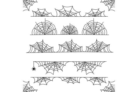 Halloween Cobweb Vector Frame Border And Dividers With Spider Web By Microvector Thehungryjpeg