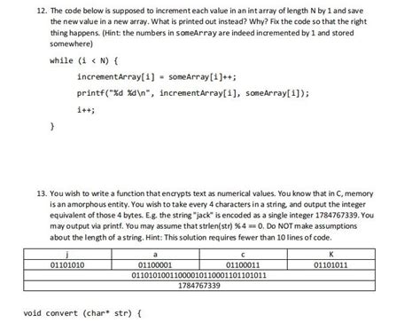 Solved 12 The Code Below Is Supposed To Increment Each