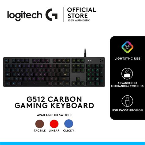 Logitech Gaming Keyboard G Carbon Lightsync RGB GX Switch Wired Mechanical Shopee Philippines