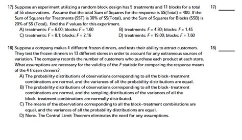Solved 17 17 Suppose An Experiment Utilizing A Random