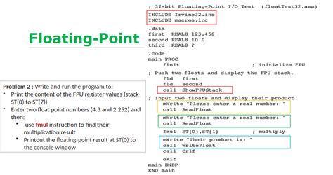 Float Test Asm Bit Floating Point I O Test Chegg Com