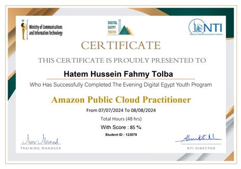 Aws Cloudcomputing Cloudcertification Professionaldevelopment Nti Hatem Hussien 13 Comments