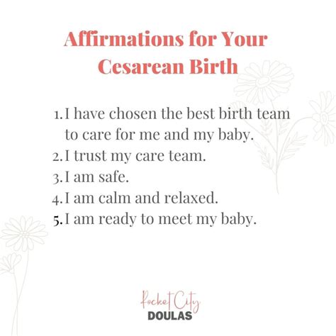 Affirmations For Your Cesarean Birth Rocket City Doulas