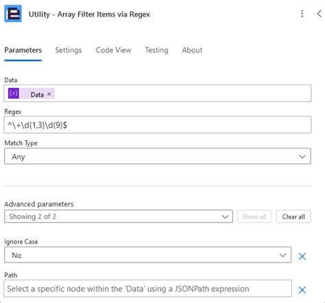 Utility Array Filter Items Via Regex Encodian Customer Help