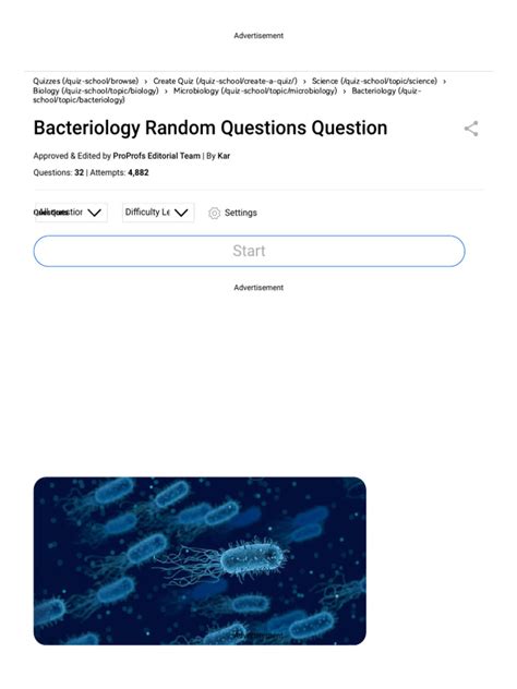 Bacteriology Random Questions Question Quiz And Trivia Pdf Bacteria